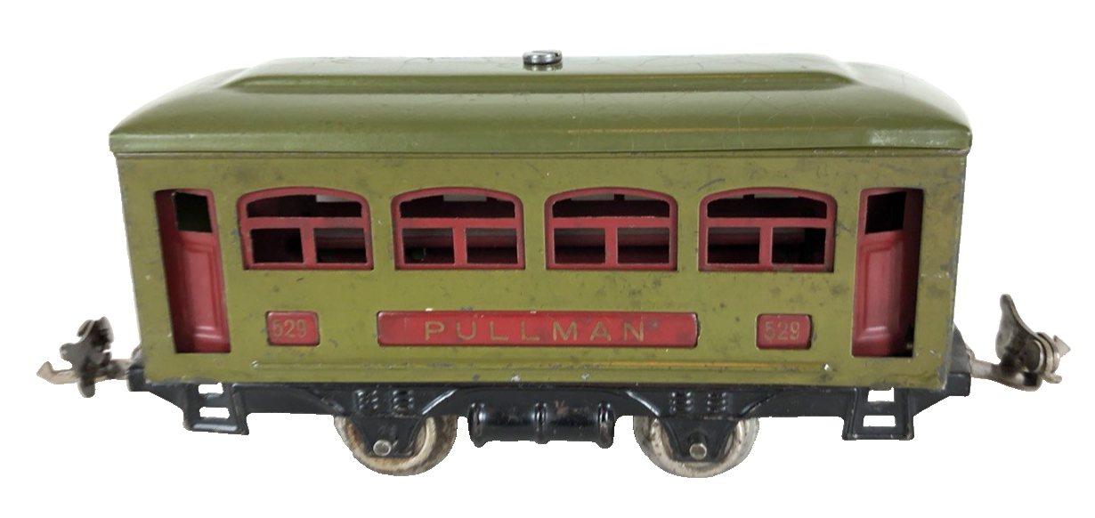 Lionel No. 529 4-Wheel Pullman Passenger Car, Olive Green/Red | eBay