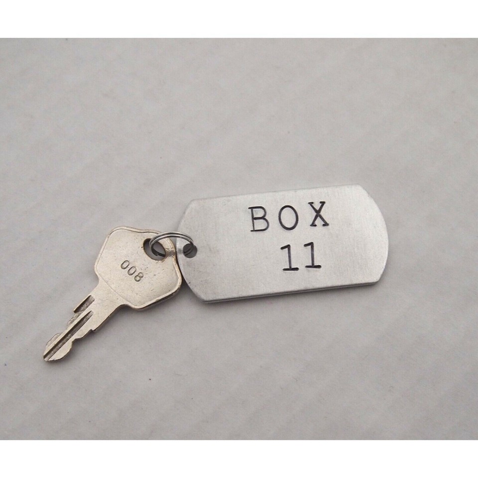 Customized Hand-Stamped Box # Mailbox Number Metal Keychain Tags Brass ...