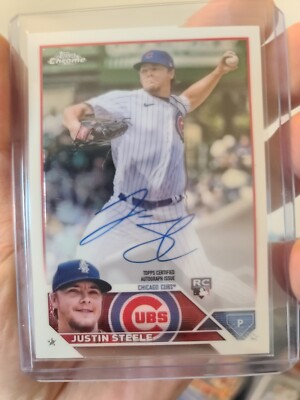Justin Steele 2023 Topps Chrome Rookie Autograph RC Auto Cubs #RA-JST ...