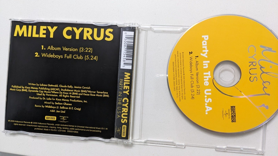 MILEY CYRUS Party In The USA ISRAEL ISRAELI PROMO CD SINGLE HEBREW STKR ...
