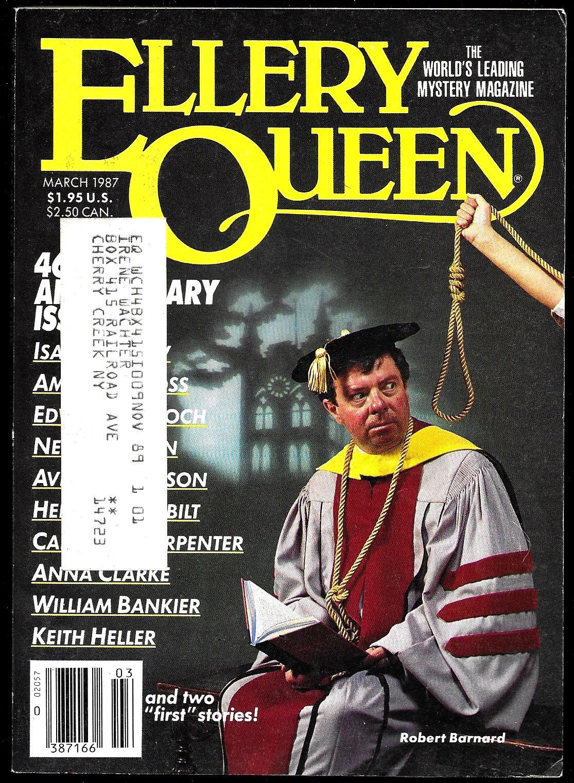 Ellery Queen's Mystery Magazine March 1987 46th Anniversary Issue ...