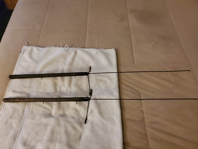 Antique Homemade Steel Ice Fishing Rods 2 Line Guides Attached Rod ...