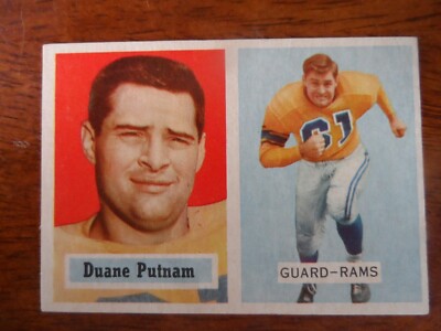 1957 TOPPS FOOTBALL #87 DUANE PUTNAM LOS ANGELES RAMS EX-EX/MT U-419 | eBay