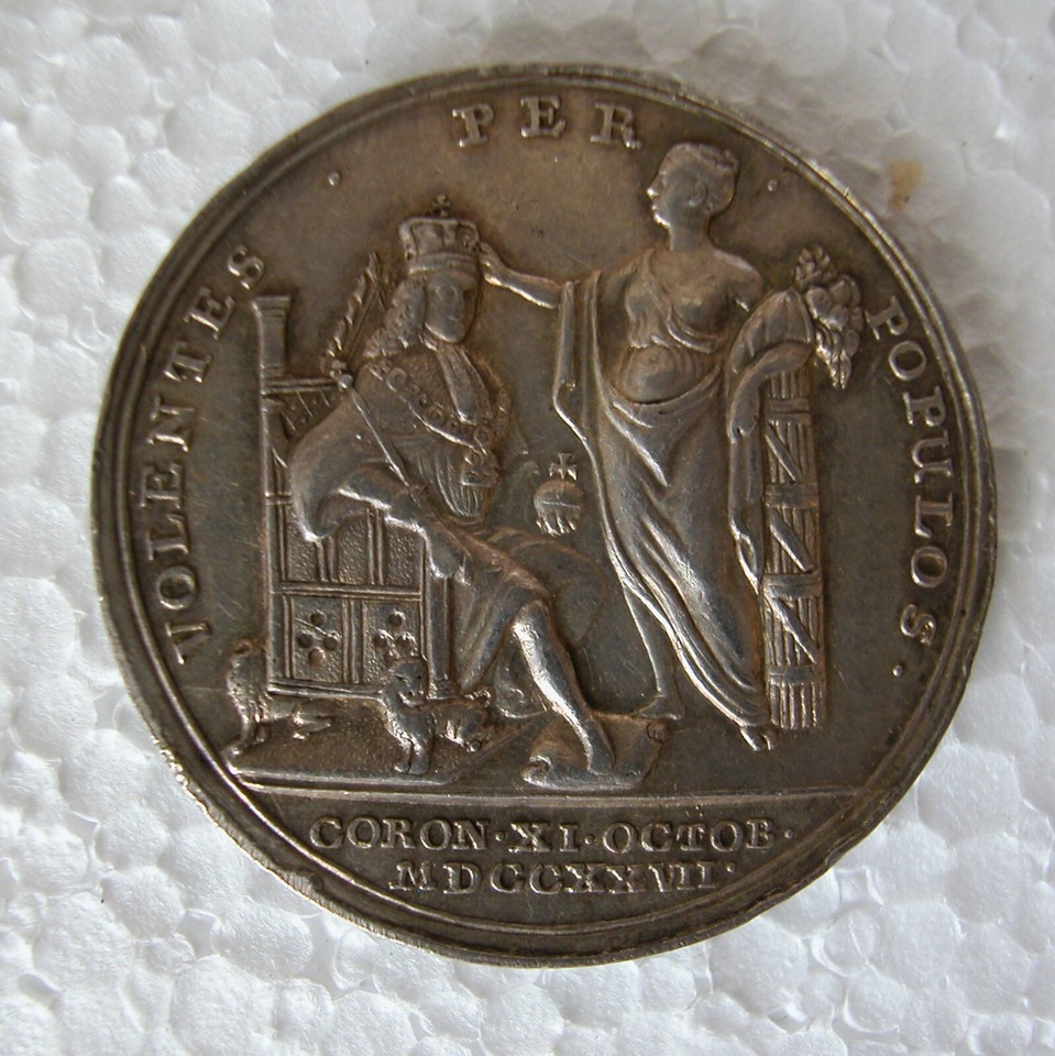 George II -Coronation Silver Medal 34 mm By John Croker Eimer # 510 ...