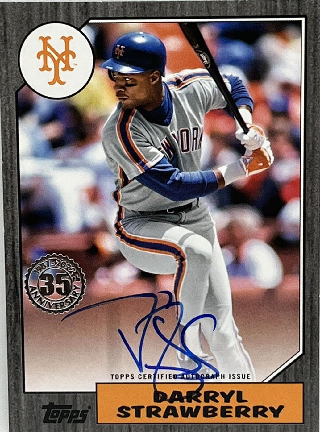 2022 Topps Series 1 - 1987 Topps Baseball Autographs Darryl Strawberry ...