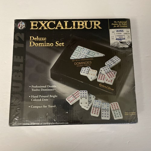 Excalibur Deluxe Double-12 Professional Domino Set of 91 With Travel ...