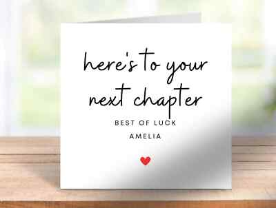 Personalised New Chapter Good Luck, Best Of Luck Card, New Job Good ...