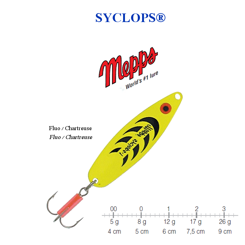 MEPPS Syclops Spoon Lures Tiger Phosho Black Silver Gold - 7 Colours ...
