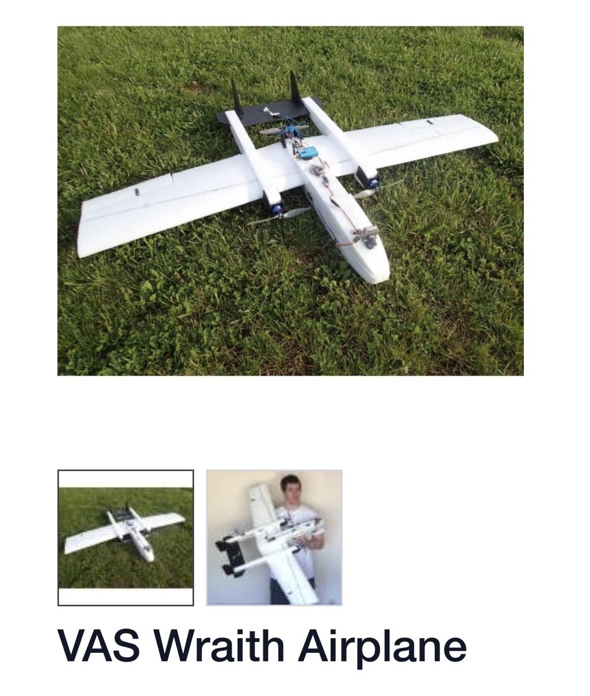 VAS Wraith Airplane Stunt Plane Brand New Wing Drone Visual Aerial ...
