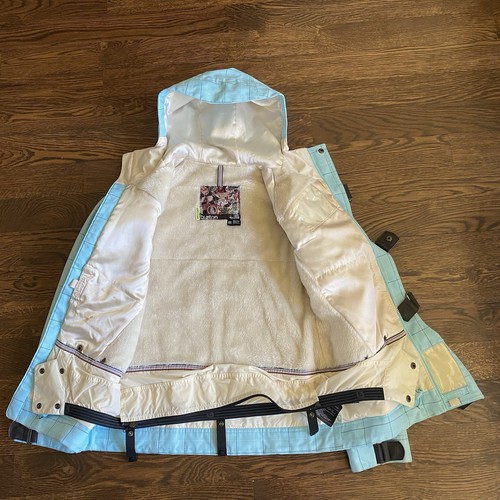 Burton Women's DryRide Snowboarding Jacket Hooded Faux Fur Lined Plaid ...