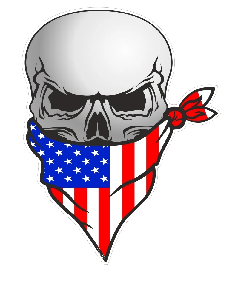 Skull Wearing American Flag Bandana