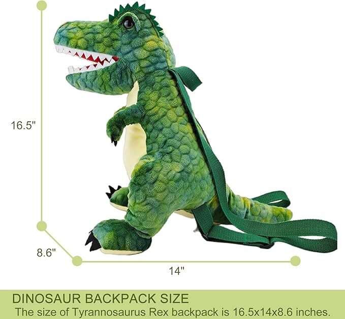 Plush toy 16’’ dinosaur green kid backpack dinosaur stuffed animal ...
