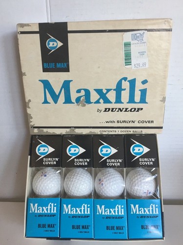 NEW Dunlop MAXFLI Surlyn Cover Blue Max Dozen 12 Golf balls Logo ...