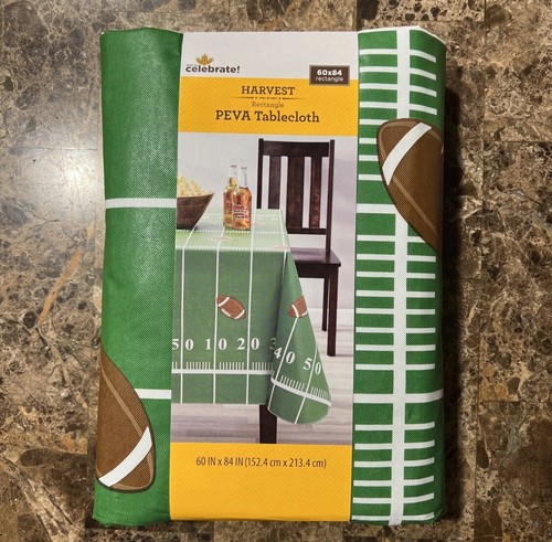 Football Field Vinyl Tablecloth 60x84 Rectangle Yard Lines NFL SUPER ...