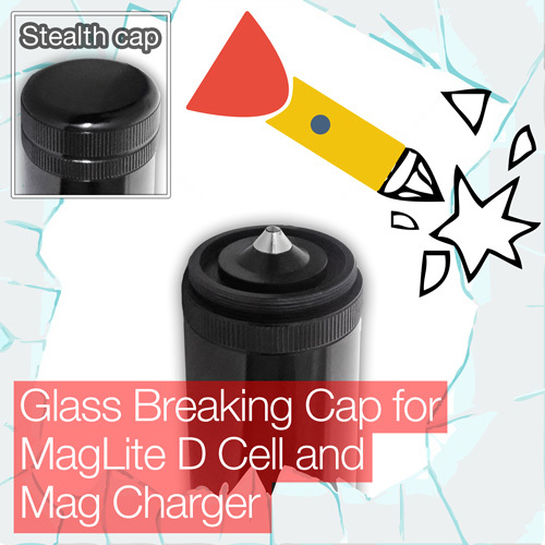 Stealthy Glass Breaking End Tail Cap MagLite D Cell Mag Charger Torch ...