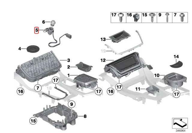GENUINE BMW 5 6 X3 X4 X5 X6 CIGARETTE LIGHTER SOCKET 3 POL 61349302236 ...