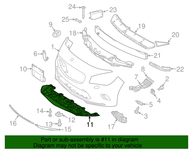 MERCEDES OEM 2017 Cla250 Front Bumper Grille Grill-under Cover ...