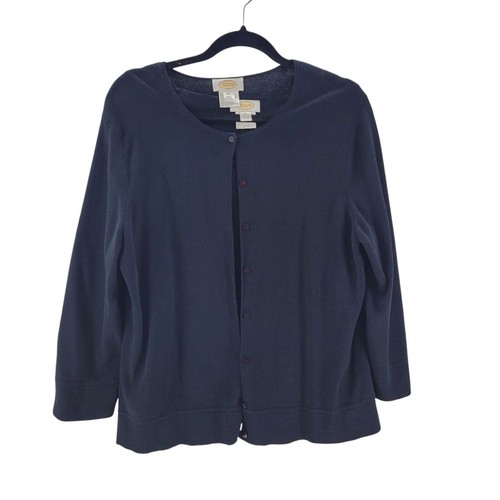 TALBOTS Womens XL Classic Twinset Black Knit Tank Top & Buttoned ...