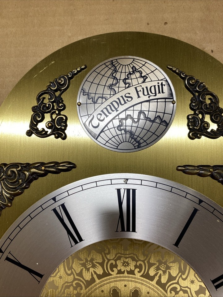 Brass GRANDFATHER CLOCK Face Plate ‘Tempus fugit’ Ornate 10” X 13” NEW ...
