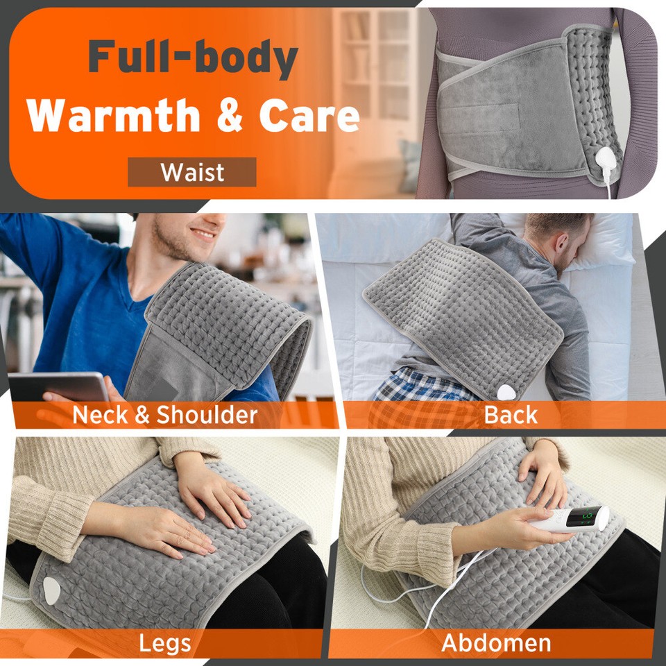 9 Modes Electric Heat Pad Heating Belt Warmer Waist Back Pain Relief ...