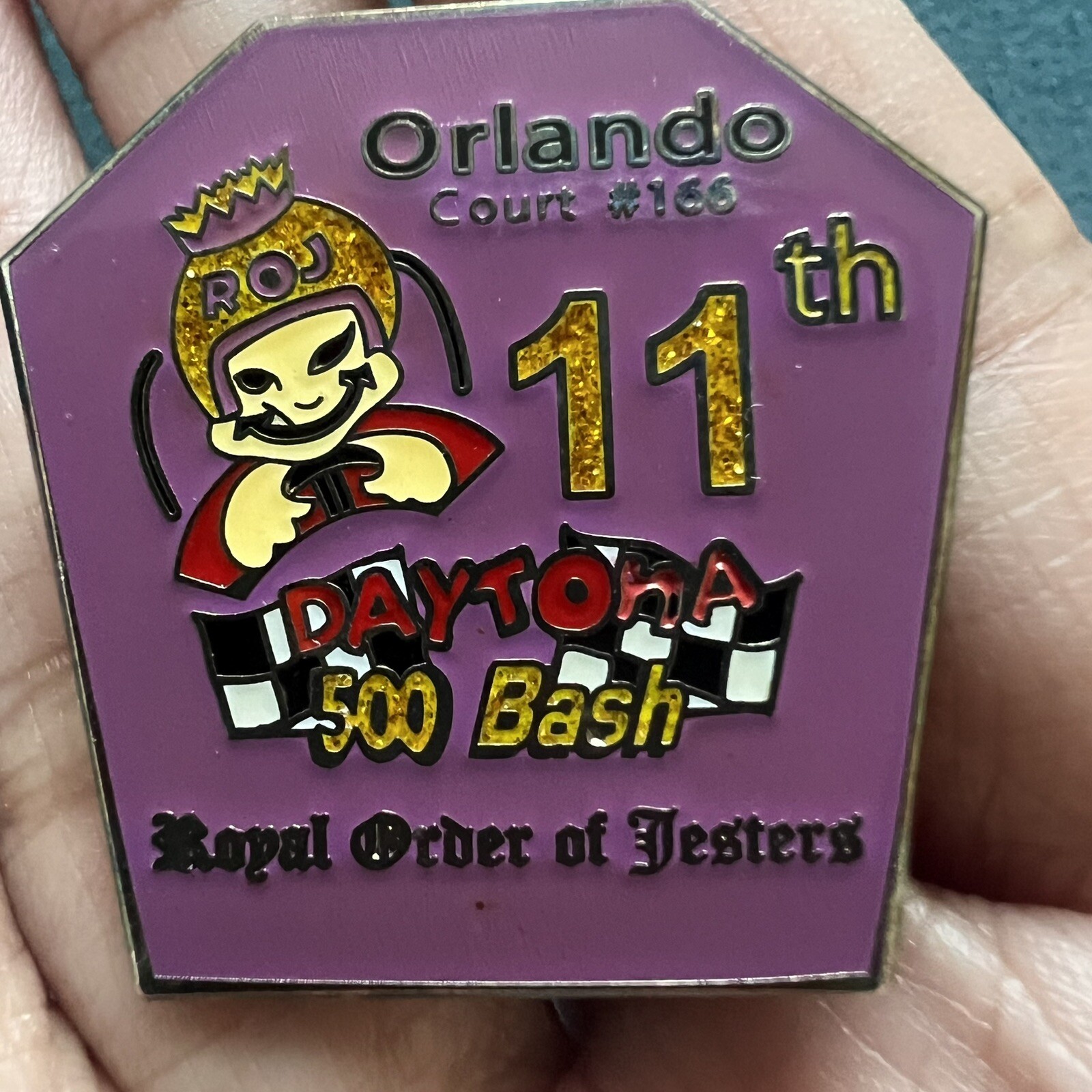 ROJ Orlando Court #166 11th Daytona 500 Bash Royal Order of Jesters Pin ...