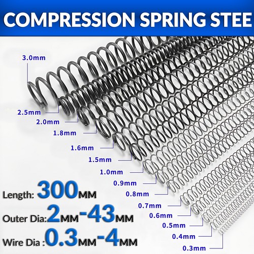 Compression Spring Steel 0.3mm - 4mm Wire Dia Pressure Coil Springs ...