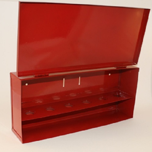 NEW FIRE SPRINKLER HEAD STOP VALVE & 6 HEAD STORAGE BOX 20 Gauge Powder ...