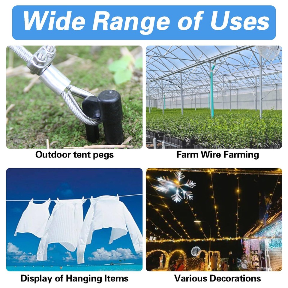 Guy Wire Rope Kit Trellis Wire Turnbuckles Cable Wire Stainless Steel ...