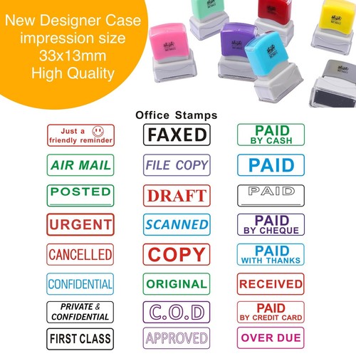 Office Self Inking Rubber Stamps Office Stamp Praise Copy Received Paid ...