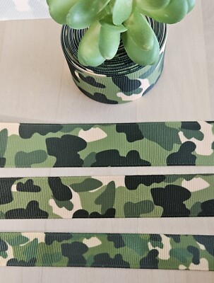 5/8, 7/8 & 1" (1 YD) Camo Grosgrain Ribbon Military Camouflage Hunting ...