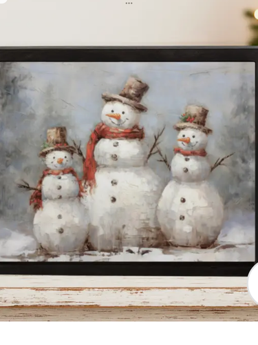 CHRISTMAS THREE SNOWMEN FRAMED SIGN | eBay