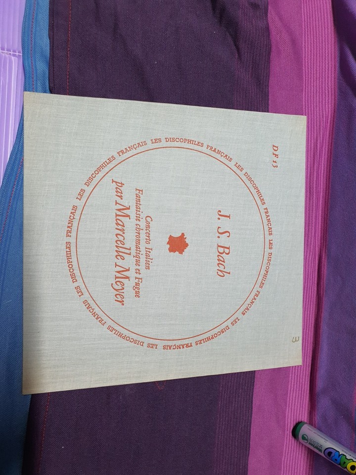 RARE ! MARCELLE MEYER BACH ITALIAN CONCERTO FANTASIE DISCOPHILES ...