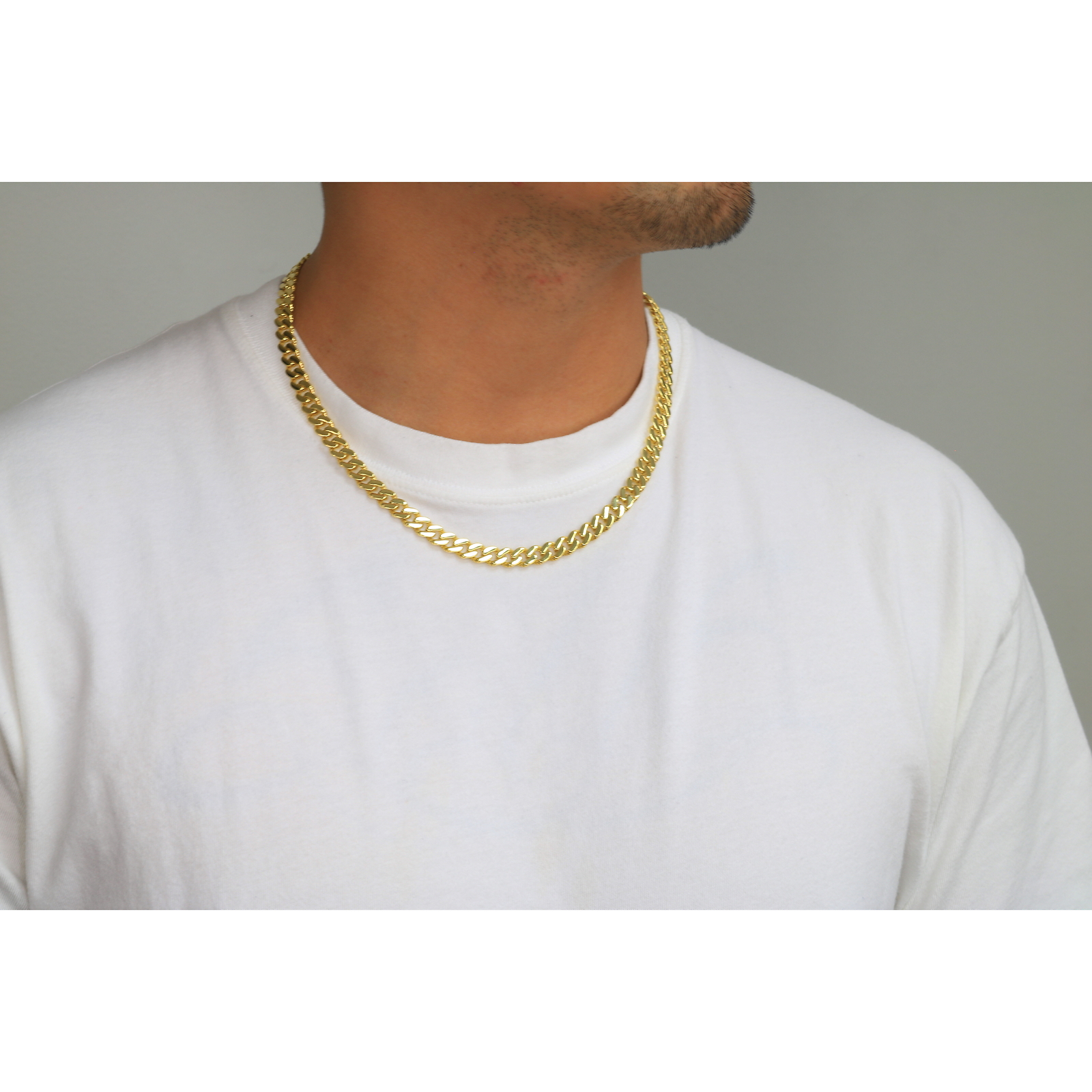 10K Yellow Gold Miami Cuban Royal Monaco Link Chain Necklace 5mm-20mm ...