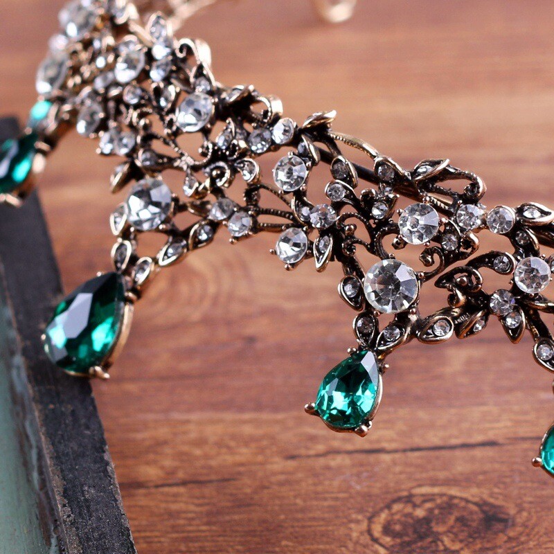 55 Styles Green Crystal Queen Princess Tiara Crown Wedding Princess For ...