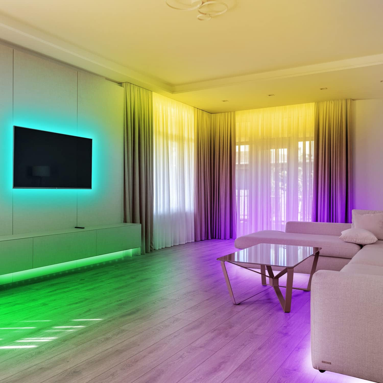 100Ft Led Strip Lights for Bedroom Remote Color Changing Led Lights ...
