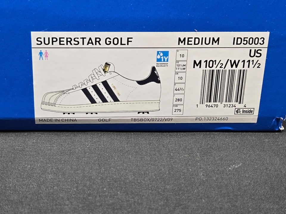 adidas Superstar Golf Men Multi Size Shoes White Navy Blue Shell Toe ...