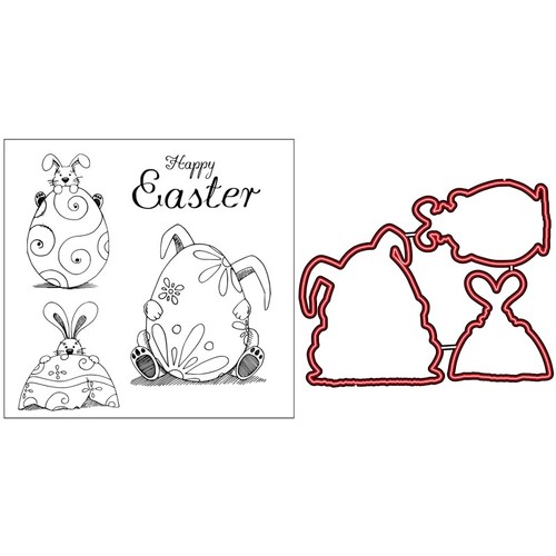 Easter Seal Stamp with Cutting Dies Stencil DIY Scrapbooking Embossing ...
