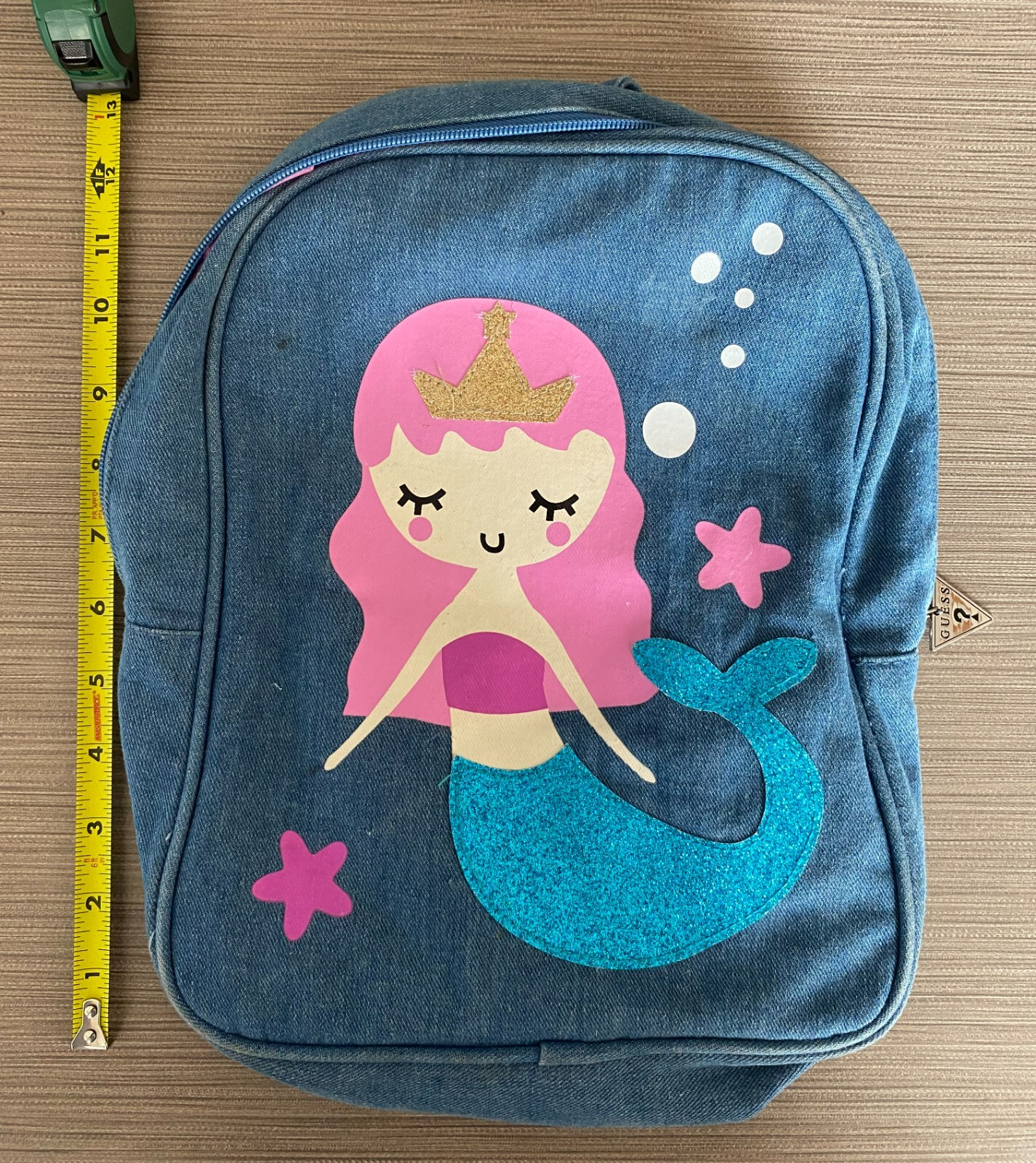Rare Guess Denim Mini Backpack - Mermaid Blue - Gem