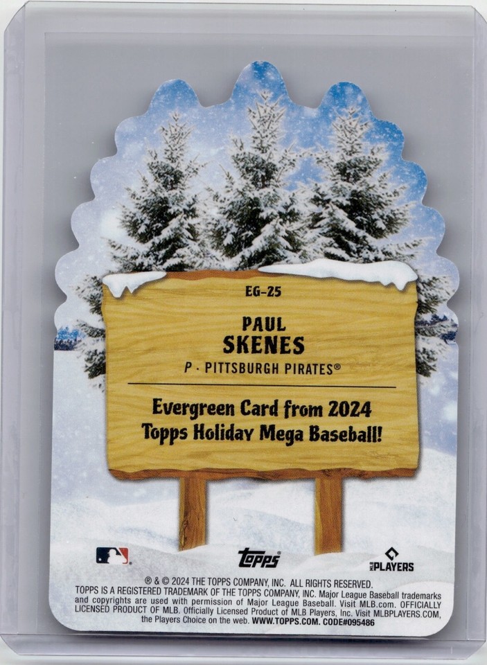 2024 Topps Holiday Baseball Paul Skenes #EG-25 RC Rookie Evergreen Die ...