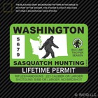 Washington Sasquatch Hunting Permit Sticker Die Cut Decal Bigfoot ...