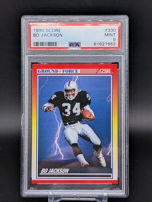 1990 Score Bo Jackson #330 Ground Force PSA 9 MINT Los Angeles Raiders ...