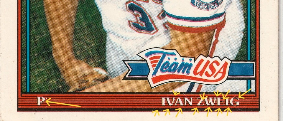*MISPRINT* Topps Baseball Card Printing Error for Ivan Zweig Team USA ...
