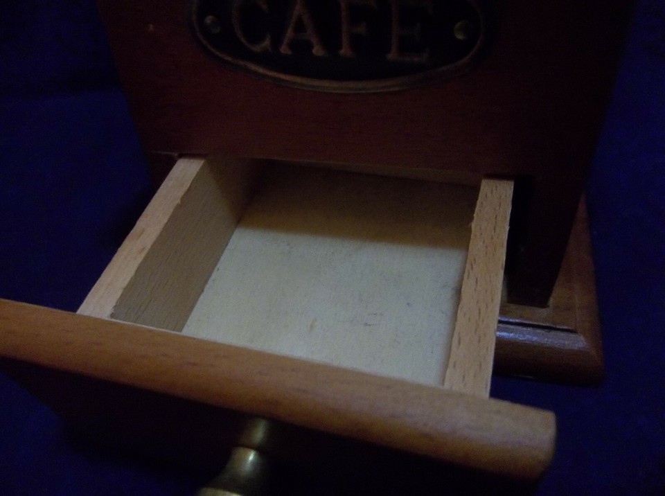 Cafe Copper Plated Wood Manual Rustic Coffee Bean Grinder | eBay