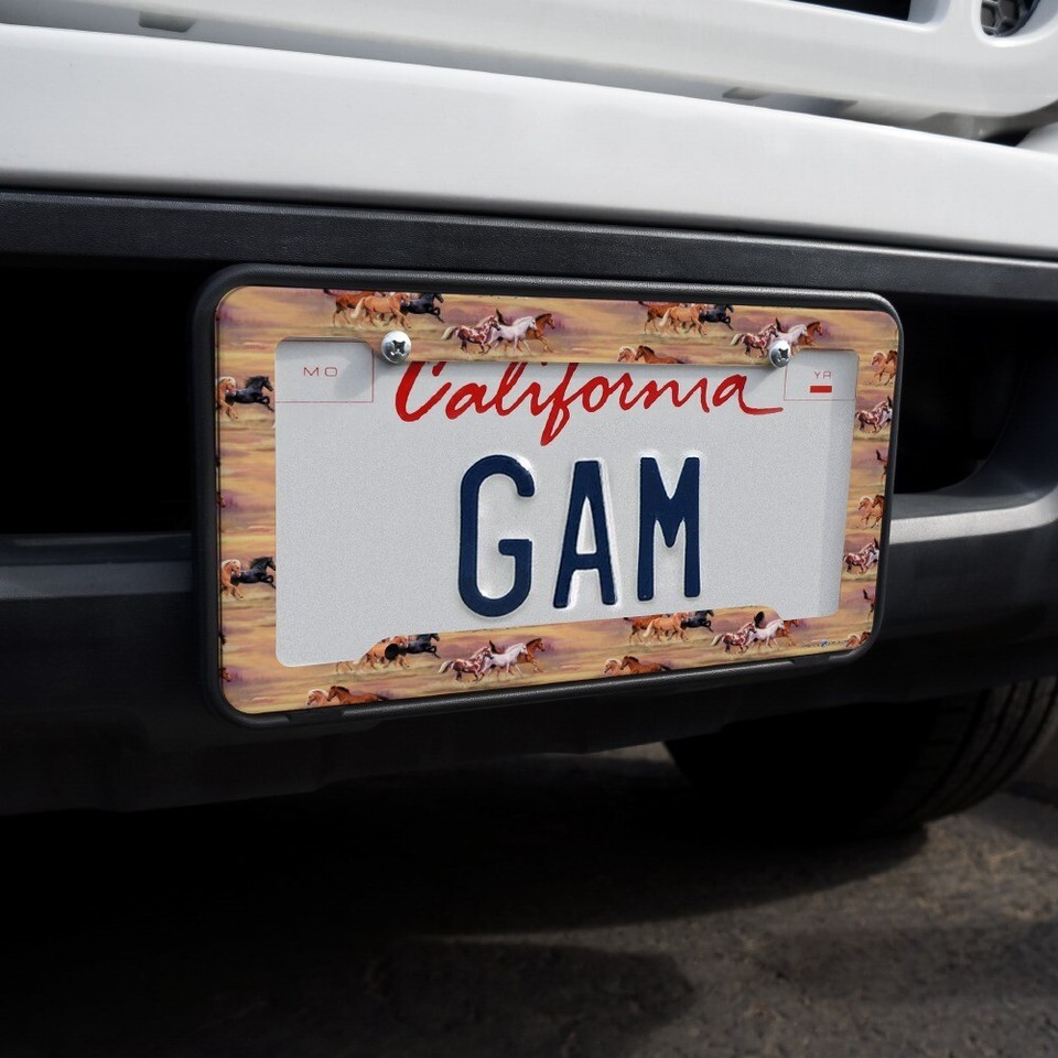 Horses Wild Running Pattern License Plate Tag Frame | eBay