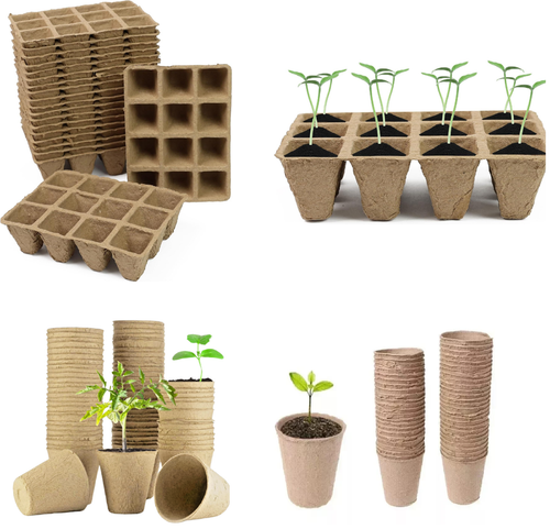 Plant Pots & Seedling Cups Trays Garden Fibre Germination Nursery ...
