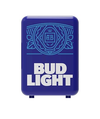Bud Light Mini Portable Compact Personal Fridge Cooler Holds 6 Cans New ...