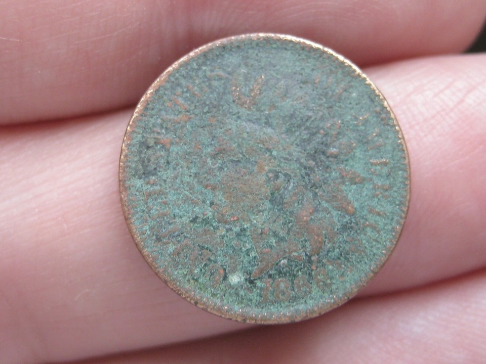 1866 Indian Head Cent Penny- Fine Reverse Details, Shipwreck Find? | eBay