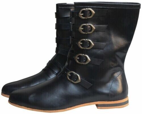 Medieval Leather Boots Re-enactment Mens Shoe Larp Role Play Pirate ...