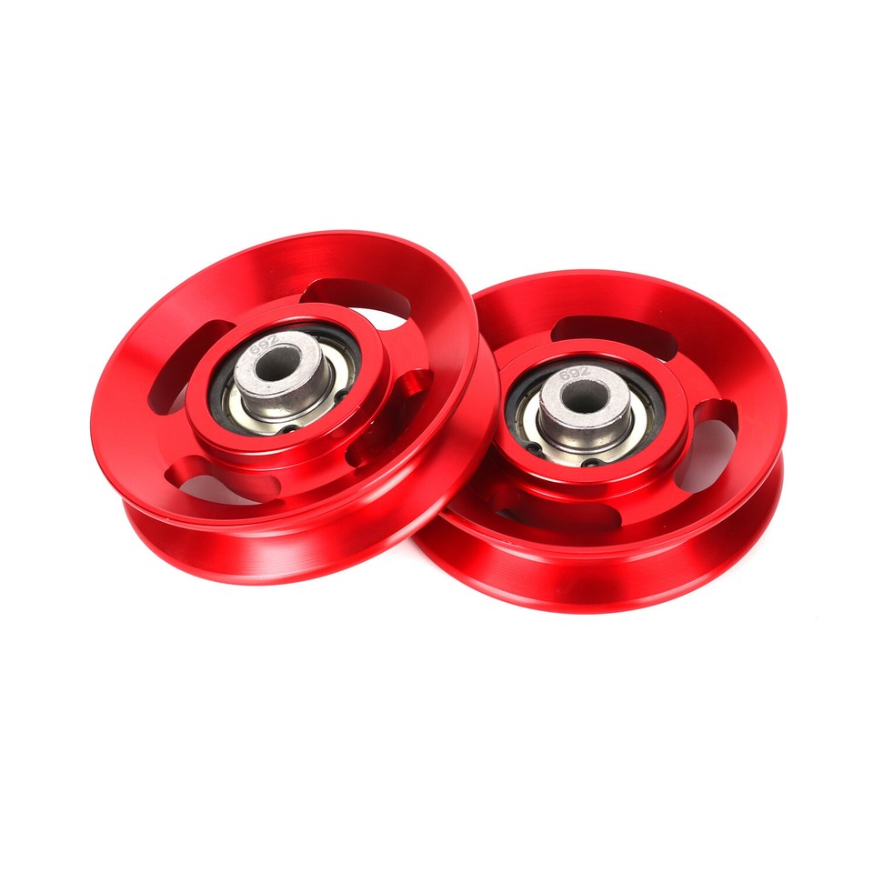4Pc Aluminum Alloy Bearing Pulley Wheel Cable Machine Home Gym Fitness ...