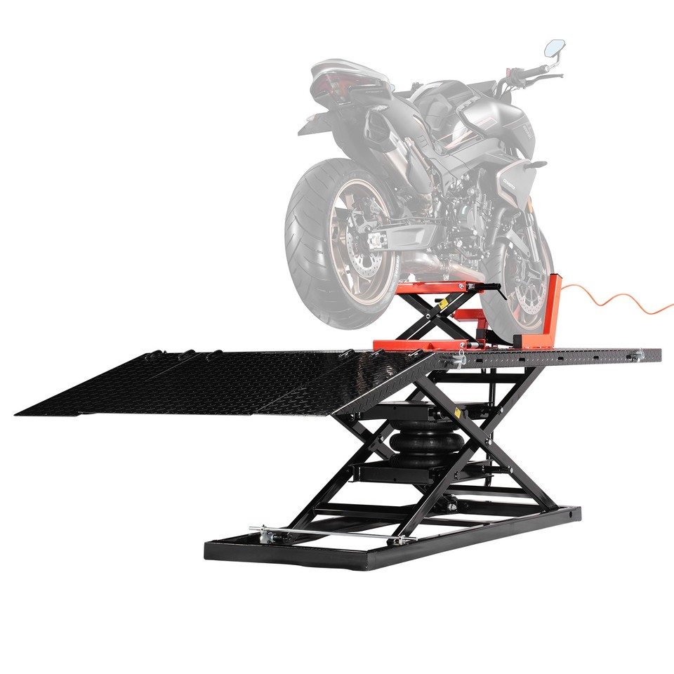 VEVOR Motorcycle Jack Lift 1500lb Pneumatic Motorcycle Jack Removable ...